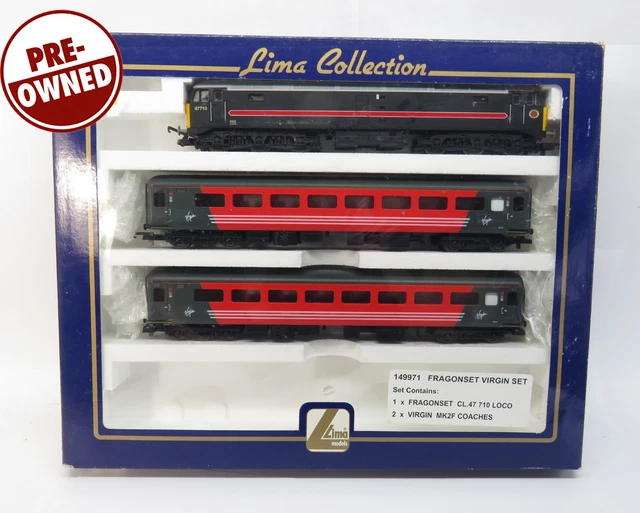 OO GAUGE LIMA L149971 Virgin Set Class 47 710 Fragonset Loco 2x MK2 ...