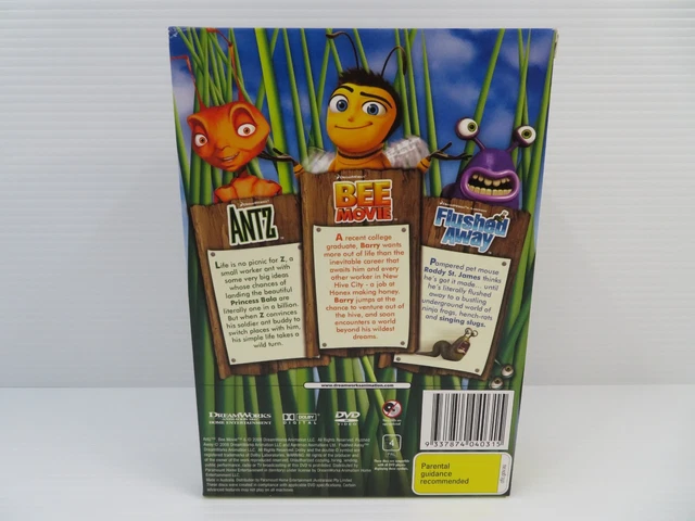 BUGS BOX BOXSET - Antz/Bee Movie/Flushed Away-DVD-Region 4-Fast Postage ...