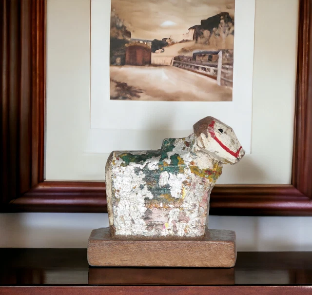 1920'S EN BOIS Vintage Main Sculpté Sainte Vache Figurine,Vieux Original Nandi EUR 70,15 ...