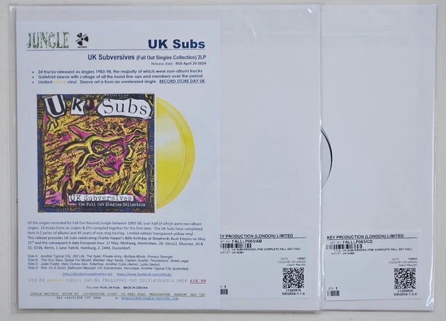 UK SUBS 'UK Subversives' 2xLP 2024 TEST PRESSING - very limited £25.00 ...