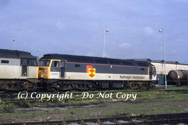 ORIGINAL 35MM DIESEL RAILWAY SLIDE CLASS 47 47344 SALTLEY MPD 26-05-95 ...