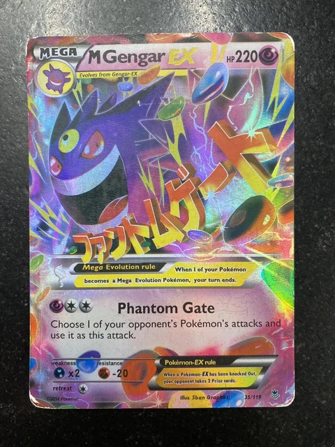 MEGA GENGAR EX Pokémon Card English With Japanese Holo Nintendo Rare ...