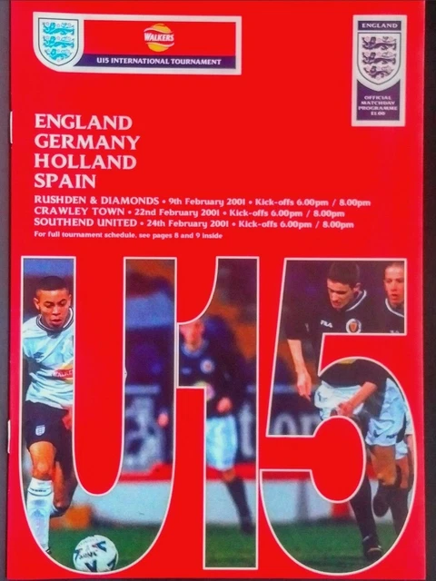 ENGLAND U15'S INTERNATIONAL Tournament Programme 2001 v Germany ...