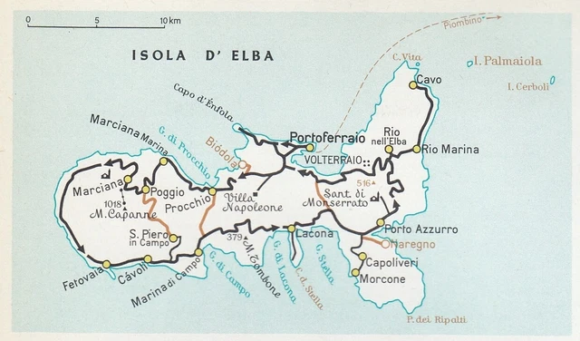 C3901 ISOLA D'ELBA, Mappa epoca, Vintage map EUR 6,90 - PicClick FR