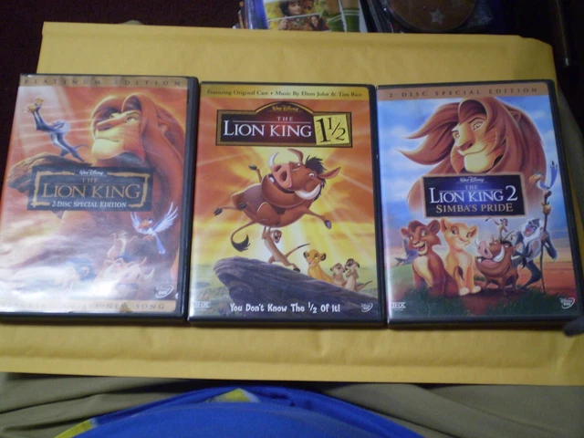 3 Disney The Lion King Dvd Lot Lion King 1 1 12 2 All 2 Dvd W