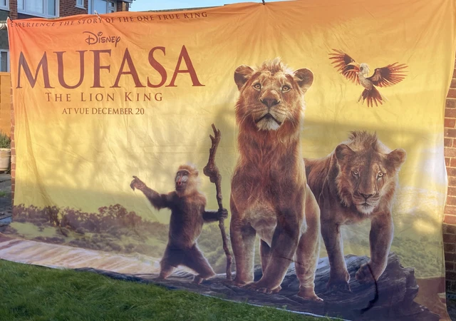 CINEMA BANNER: MUFASA THE LION KING 2024 Beyonce Donald Glover £79.95 ...