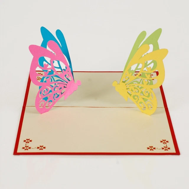 SCHMETTERLINGE POP UP Karte 3D UK Geburtstag Grußkarte für Mama Papa Kinder Oma EUR 4,60 ...