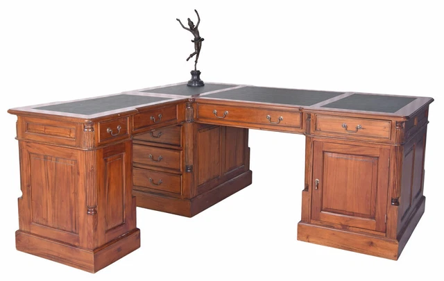 TABLE DE BUREAU Antique XXL Winkelschreibtisch Secrétaire Acajou EUR 1. ...