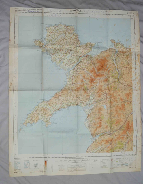WW2 BRITISH MILITARY Map 1939, Ordnance Survey Quarter-Inch Sheet 4 ...