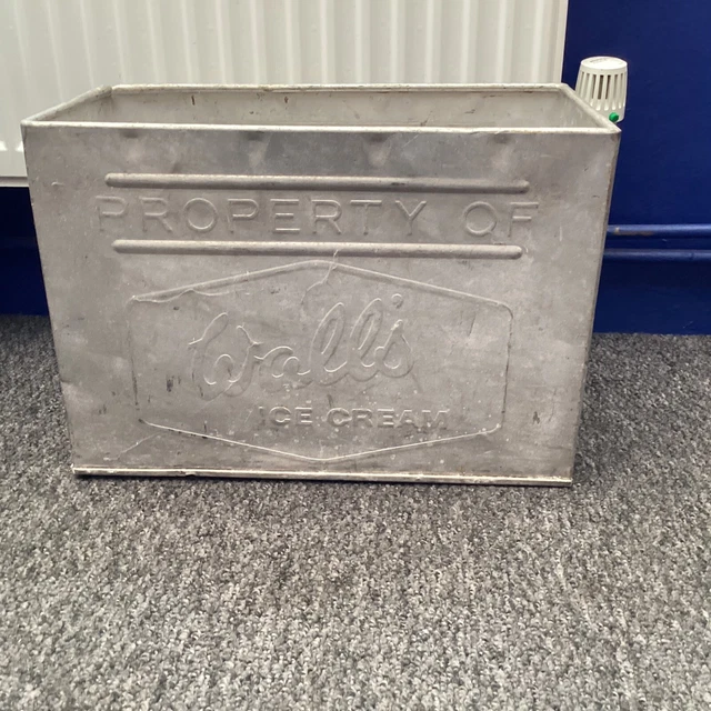 VINTAGE WALLS ICE cream container aluminium metal box Advertising £39. ...