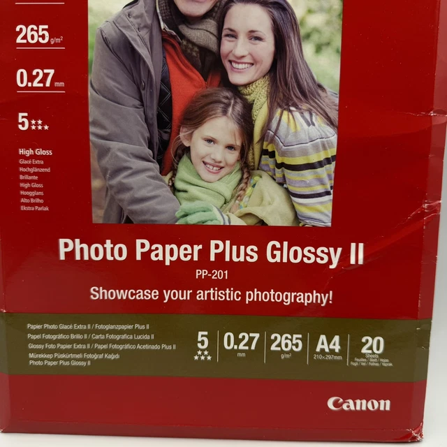CANON PP-201 GLOSSY II Photo Paper Plus A4 (20 Sheets) Photo Printing ...