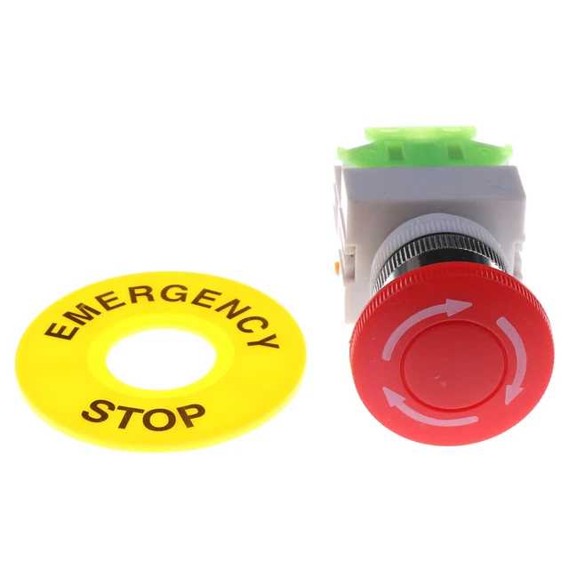 SELF LOCKING EMERGENCY Stop Push Button Switch 660V 10A Red Mushroom ...