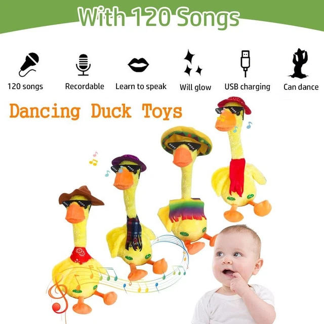 TALKING DUCK MIMICKING Toy Repeat What You Say Duck Toys Dancing Duck ...