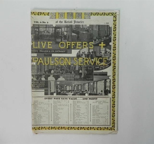LIVE OFFERS AND Paulson Service | Voice Of The Retail Jeweler -1935- £8 ...