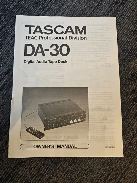TASCAM DA30 DA-30 Instruction & OWNERS MANUAL USER GUIDE *ORIGINAL** £7 ...