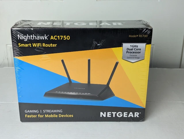NETGEAR NIGHTHAWK AC1750 Smart Dual Band WiFi Router (R6700) NEW ...