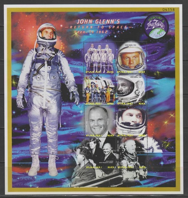 PALAU SC. 475 - 476 John Glenn's Return to Space 2 Souvenir Sheets 1998 ...