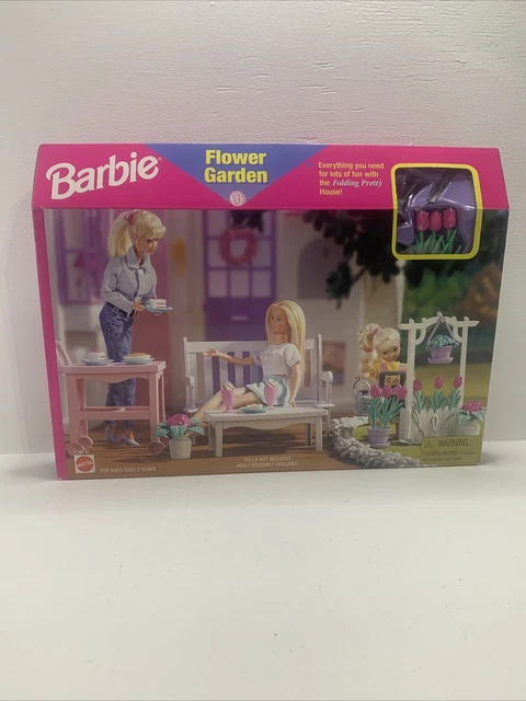 BARBIE FLOWER GARDEN Playset - Folding Pretty House (1996 , Mattel) £ ...