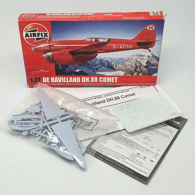 AIRFIX 1:72 DE Havilland DH.88 Comet Aircraft Plastic Model Kit 100% ...