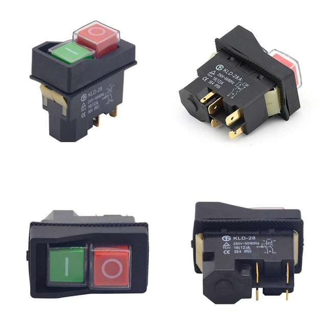 PIN 220V 16A Magnetic Switch KLD-28/KLD-28A Electromagnetic Switch Push ...