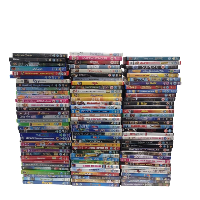 JOB LOT OF 100 Mixed DVDs Bundle Family Comedy Action Kids Films ...
