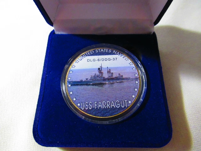 NOUS MARINE - Uss Farragut (DLG 6/DDG 37) Challenge Pièce Avec / Présentation EUR 20,71 ...
