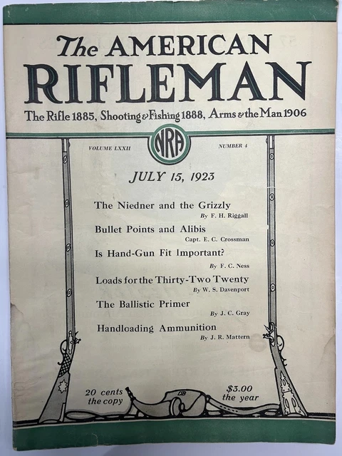 1923 NRA AMERICAN Rifleman Magazine Arms And The Man 7 Total £58.86 ...