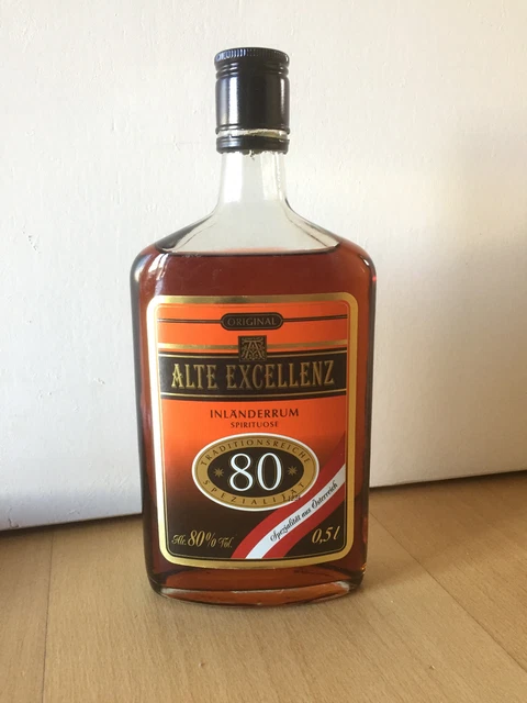 ORIGINAL ALTE EXCELLENZ Inländerrum Rum 80 Spirituose 80% vol. 0,5L EUR ...
