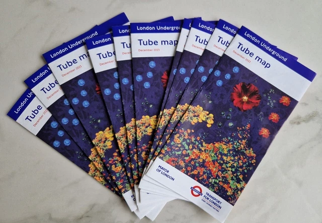 LONDON UNDERGROUND TUBE Map - BRAND NEW December 2023 - 10 Pack - TFL ...