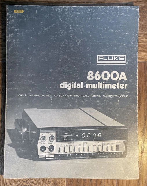 FLUKE 8600A DIGITAL Multimeter Instruction Manual £7.00 - PicClick UK