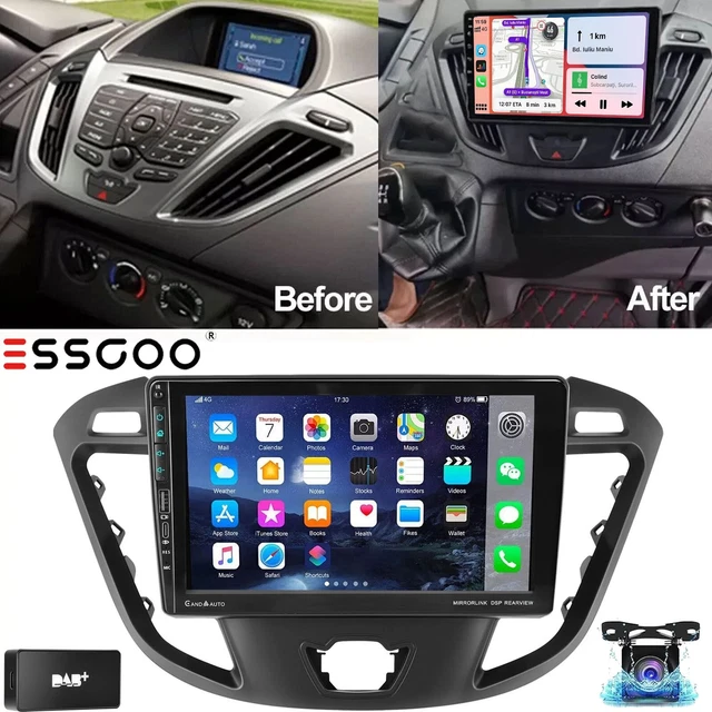 FOR FORD TRANSIT Custom Carplay Android 14 Car DAB+ Stereo Radio Head ...
