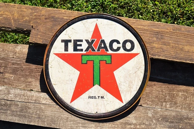 TEXACO 1936 LOGO Tin Metal Sign - Motor Oil - Gas - The Texas Company ...
