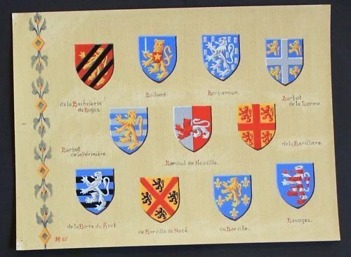 BALLAND BARBANSON BARBOT Bardoul Basoges Barre Blason Armoiries ...