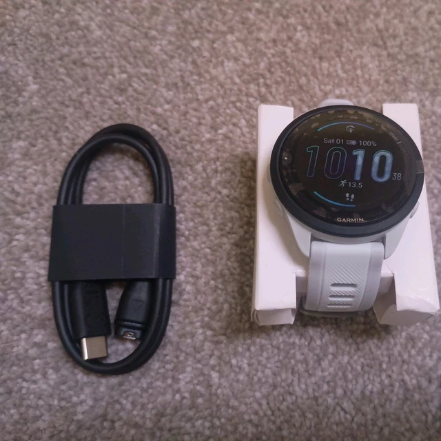 GARMIN FORERUNNER 165 GPS Smartwatch 43mm White £135.88 - PicClick UK
