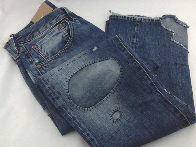 LEVI'S LVC 501XX 1947 Reprod Red Selvedge Big E Ripped Patched Jeans ...