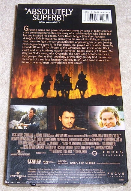NED KELLY VHS Video Heidebuch Orlando Bloom Naomi Watts Geoffrey Rush ...