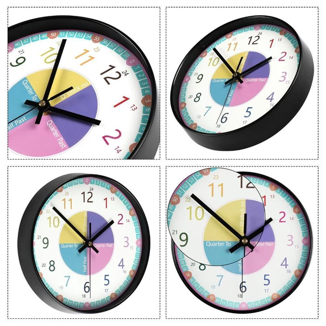 CLOCK TELLING TIME Clock for Kids with Silent Movement Wall Clock ...