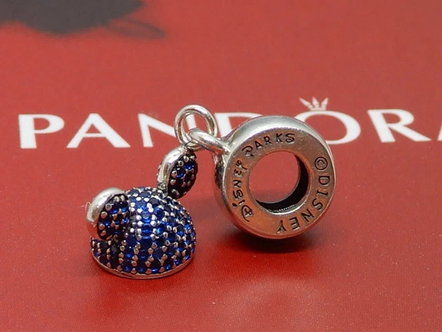 DISNEY PARKS PANDORA Disneyland 60th Mickey Mouse Blue Ear Hat Dangle ...
