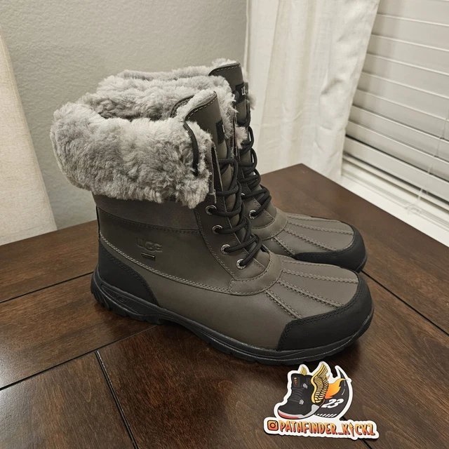 UGG BUTTE METAL GREY Men's Leather Waterproof Winter Boots 5521-MTL ...