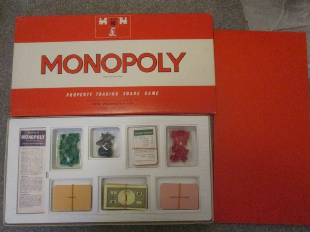 MONOPOLY - ORIGINAL - RED BOX - WADDINGTONS - 1980s - BOARD GAME ...