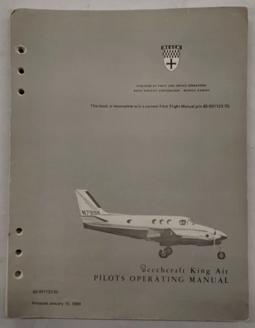 BEECHCRAFT KING AIR Model 65-90 Pilots Operating Manual-Original EUR 29 ...