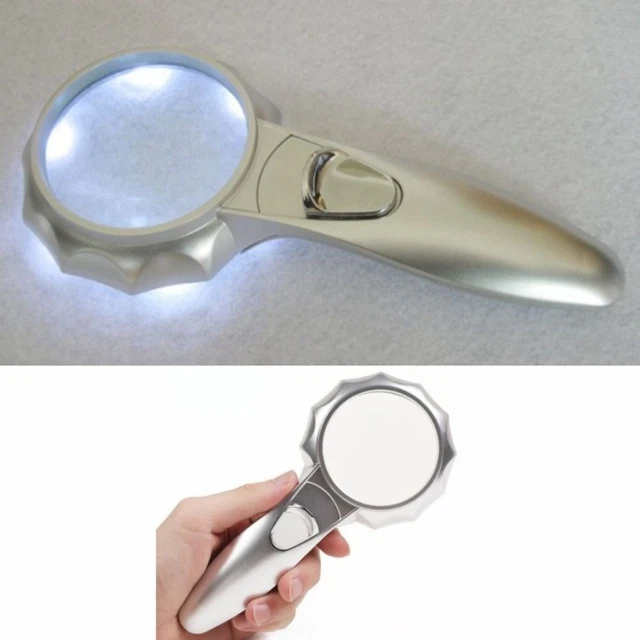 6 LUMIÈRE LED Loupe 7X Loupe Carte Lunettes Loupe Pièces de monnaie EUR ...