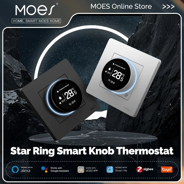 SLEEK BLACK AND White Design ZHT SR Smart Thermostat for Any Home Decor ...