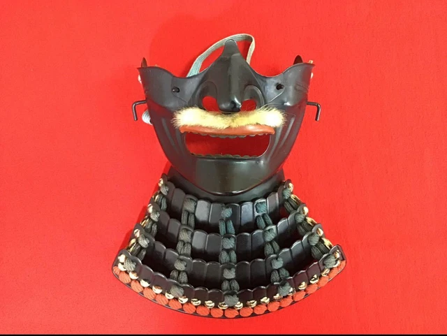 JAPANESE YOROI, HELMET mask, armor kosode, samurai, antique iron, ready ...