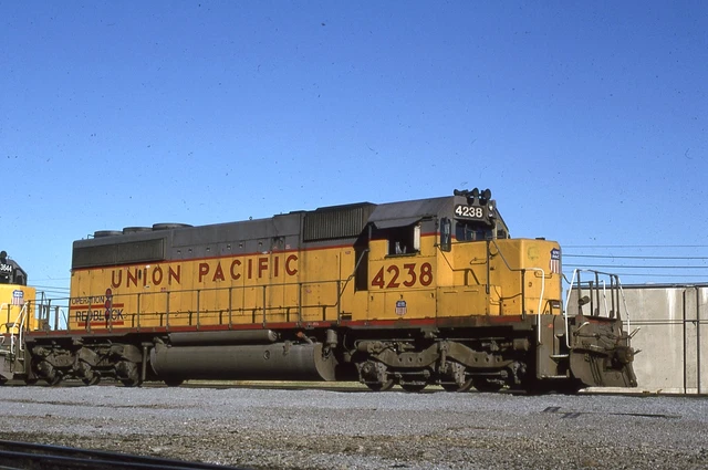 UNION PACIFIC SD40-2 # 4238 OLS logo @ North Little Rock, AR 10/20/1995 ...