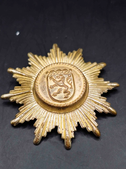 ALTES MÜTZENSTERN POLIZEI Hessen Wappen Police Badge Abzeichen BRD EUR ...