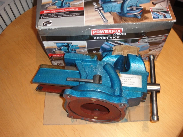 NEW POWERFIX VPA GS ANVIL SWIVEL BENCH VICE 4" / 10cm JAWS 7.3Kg £50.64 ...