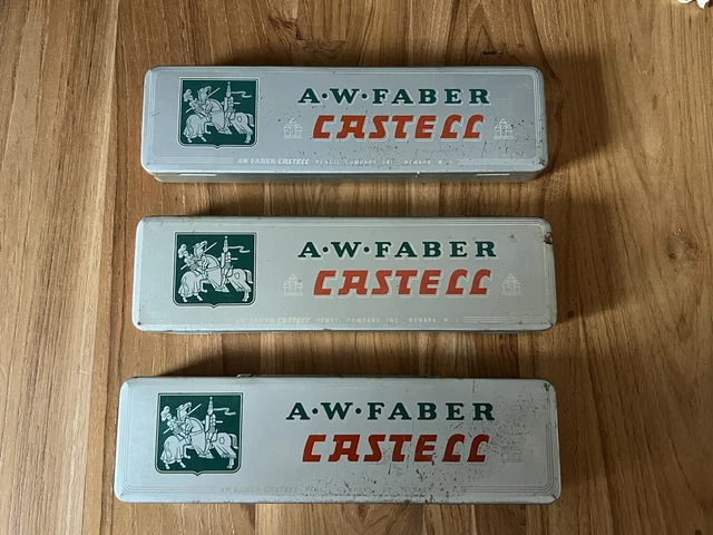 3 VINTAGE SETS AW Faber Castell Pencils In Tins Drafting 2H 3H 4H $15. ...
