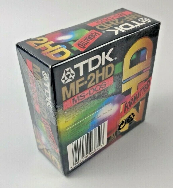 TDK MF-2HD MS-DOS Floppy Disks Pack of 10 - Brand New Sealed £10.00 - PicClick UK