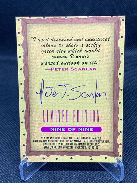 1995 FLEER ULTRA Spider-Man Masterpieces Limited Edition Venom #9 ...